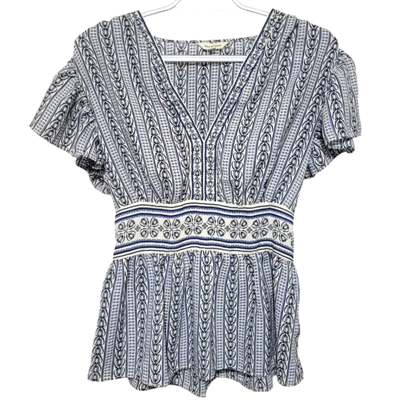 Max Studio | Tops | Max Studio Blue Patterned Womens Top Small | Poshmark